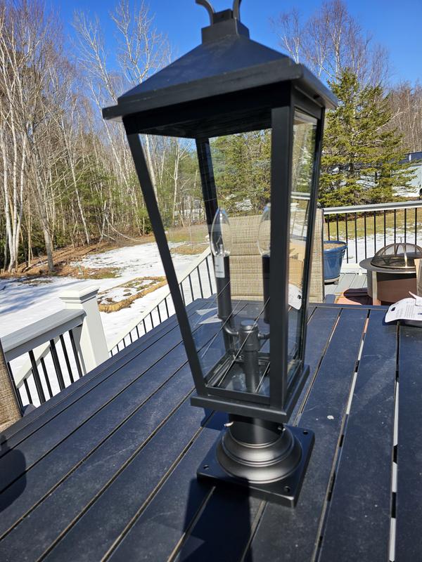 allen + roth Davidson 24.625-in Matte Black Traditional Outdoor Light ...