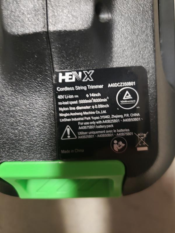 Henx 40-volt 14-in Straight Shaft Battery String Trimmer 2.5 Ah ...