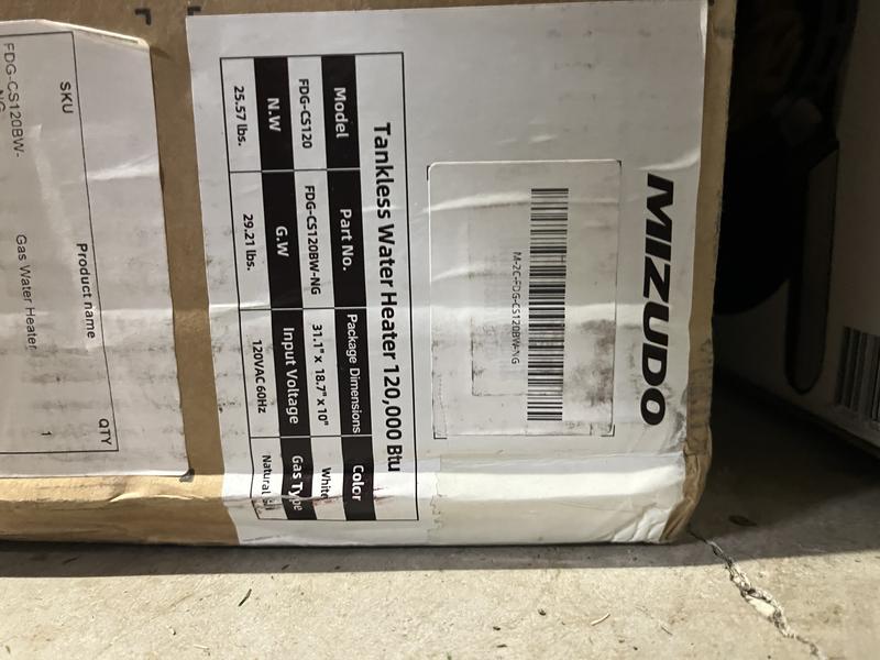 Mizudo Comfortech Classic Natural Gas 170,000 BTU Tankless Water Heater ...