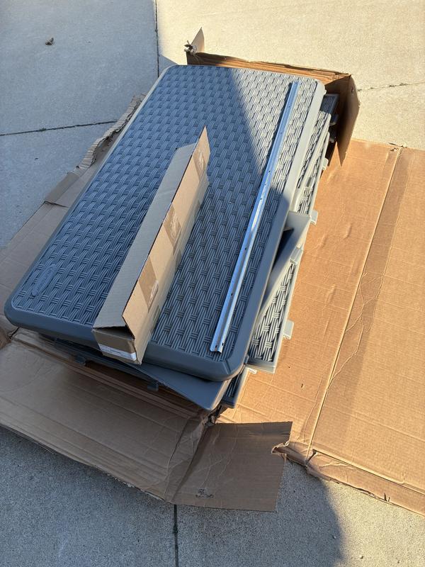 Suncast Extra Large 134-Gallon Stoney Plastic Deck Box in the Deck ...