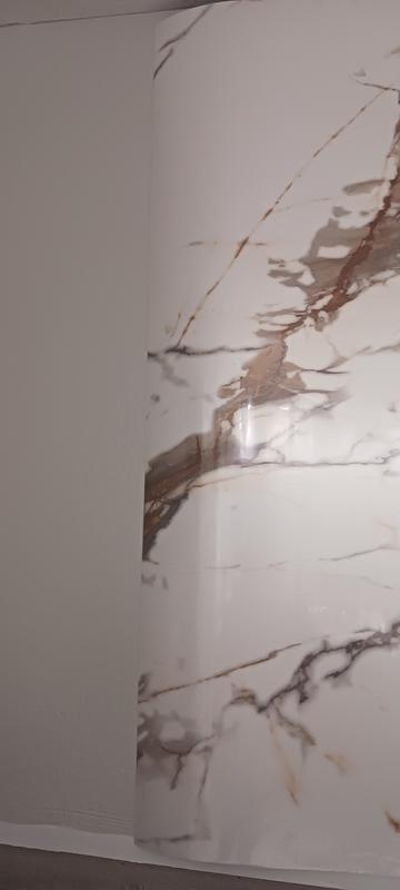 SUNWINGS Marble-Look 38.75-sq ft Matte Calacatta Gold Vinyl Abstract ...