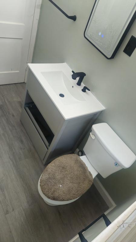 WOWOW Matte Black Widespread 2-Handle Waterfall Bathroom Sink Faucet ...