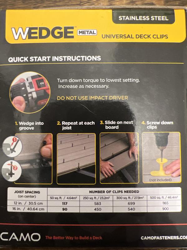 CAMO Wedgemetal Clip 2-in 410 Stainless Steel Hidden Deck Fastener 50 ...