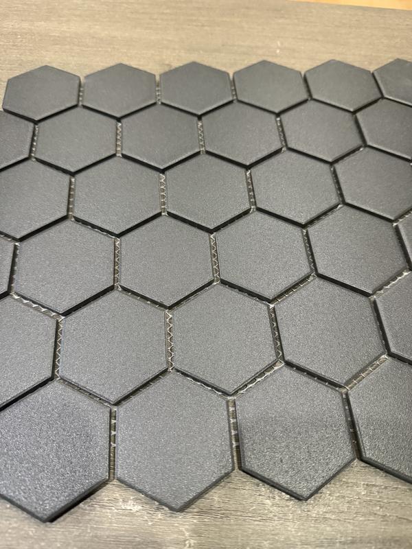 Affinity Tile Gotham 2 in. Hex Black 11-in x 13-in Matte Porcelain ...