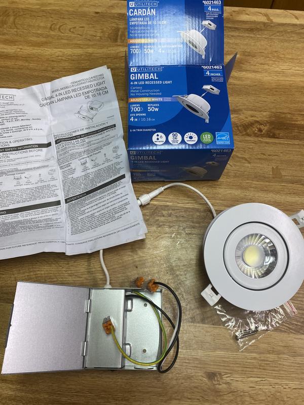 Utilitech White 5-in 850 -Lumens Switchable white Round Dimmable LED ...