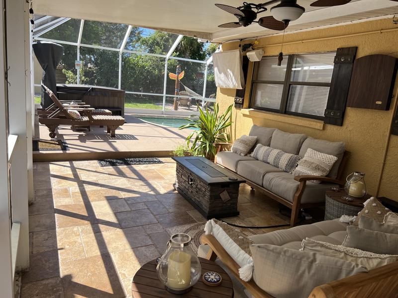 Cambridge Casual Auburn Outdoor Sofa with Navy Cushions and Teak Frame ...