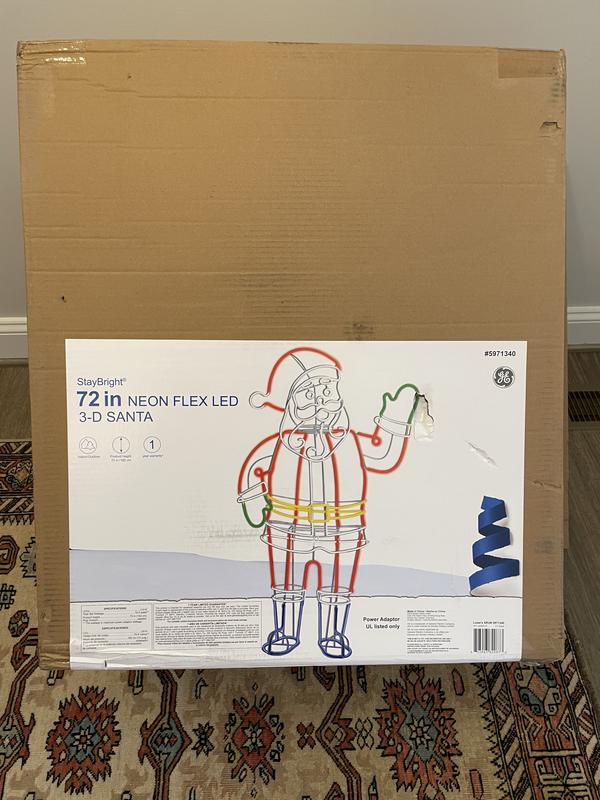 GE 6-ft Staybright LED Neon Flex 3D Santa Decoration 82087LO at Lowes.com