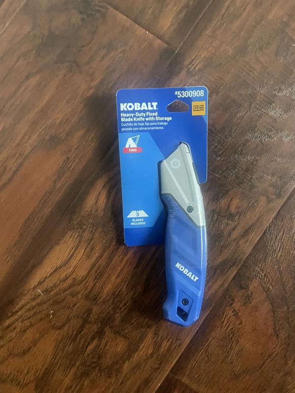 Kobalt Heavy Duty Fixed 3/4-in 3-Blade Box Cutter Utility Knife with On ...