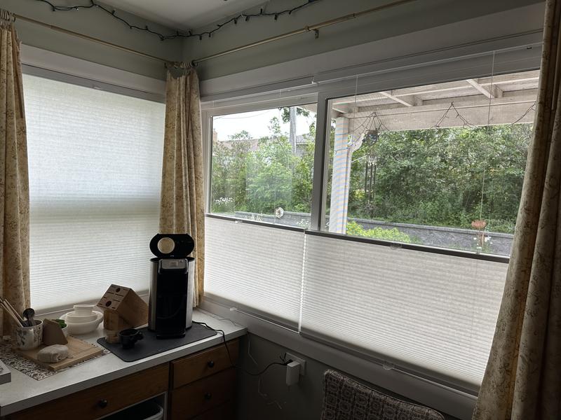 allen + roth 68.5-in x 64-in Gray Light Filtering Cordless Top-Down ...