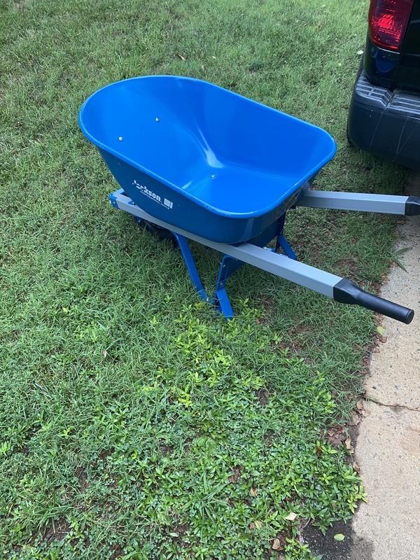 Jackson 6-cu ft 1 Wheel Steel Push Wheelbarrow Flat-Free Tire M6SFFKB ...