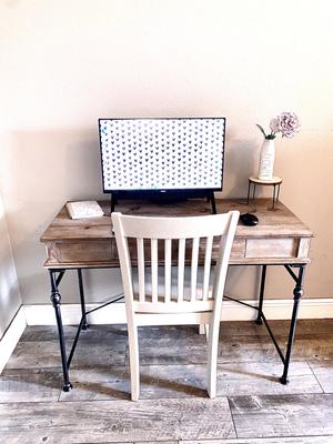 allen + roth Allen + Roth 42-in Brown Pine Writing desk in the Desks ...