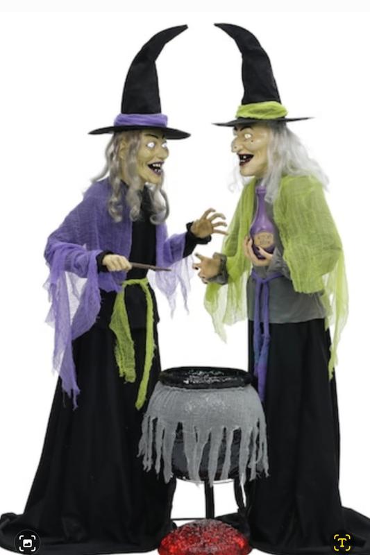 Haunted Living 5.67-ft Freestanding Talking Lighted Witch Animatronic ...