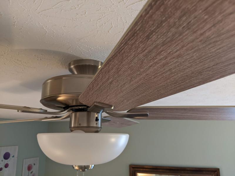 Progress Lighting AirPro Builder Fan 52-in Brushed Nickel with Silver ...