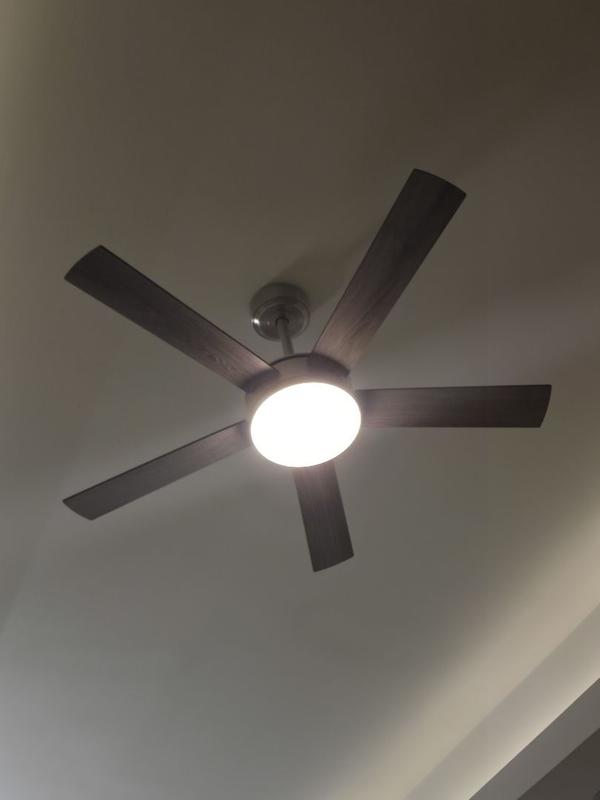 VACZON 48-in Brushed Nickel with Gray Blades Integrated LED Indoor ...