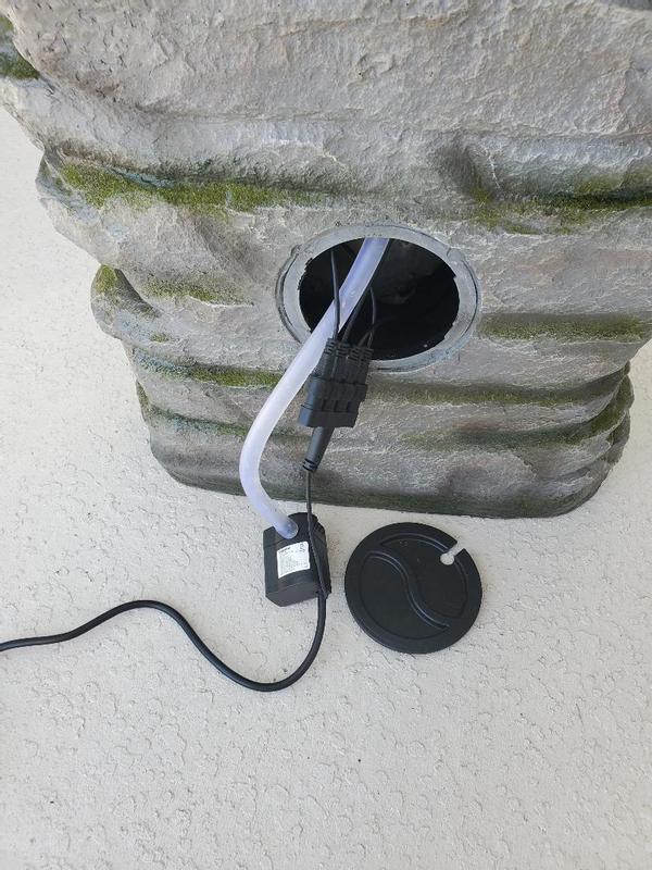 allen + roth 40.2-in H Resin Electric Powered Rock Outdoor Fountain ...