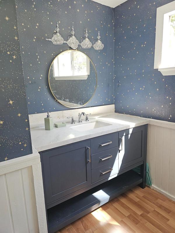 ARIEL Bayhill 72.25-in Midnight Blue Undermount Double Sink Bathroom ...