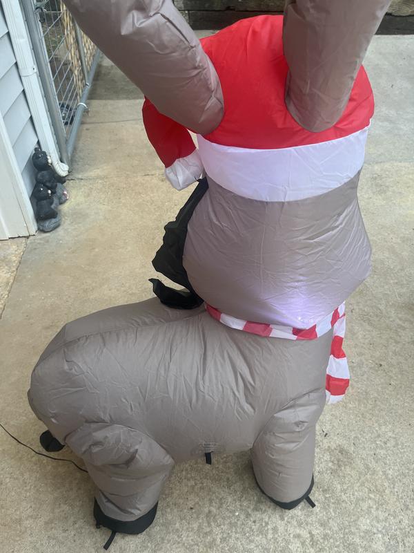 Holiday Living 4-ft LED Donkey with Santa Hat Christmas Inflatable ...