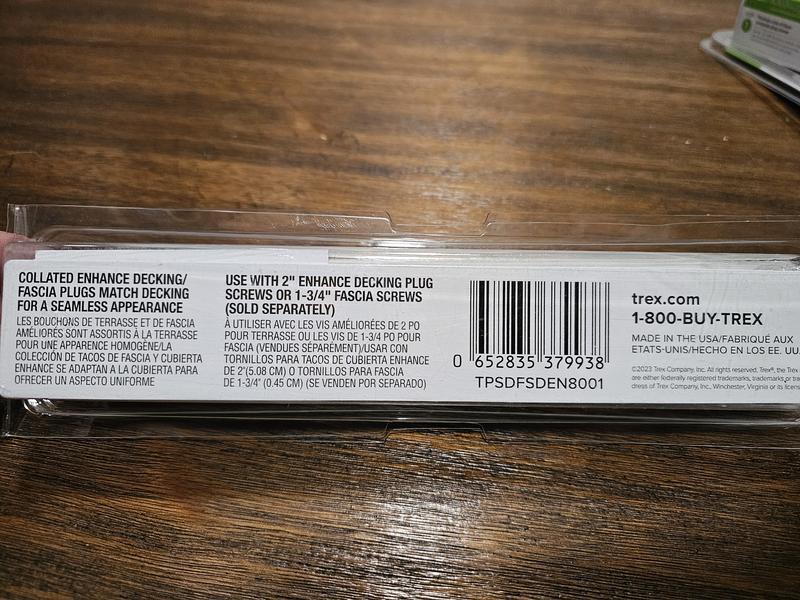 Trex Hideaway Plugs Clam Shell Hidden Deck Fastener 180 Square feet ...