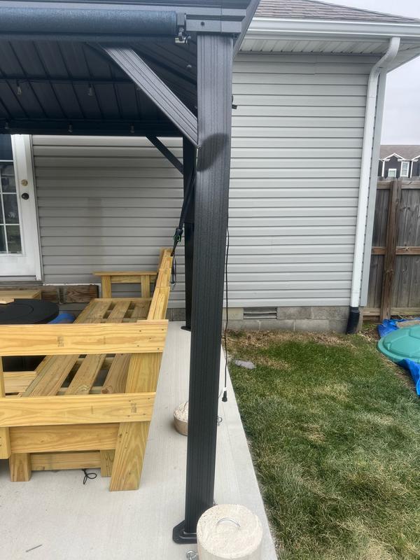 PURPLE LEAF 14-ft x 10-ft Gazebo Rectangle Gray Metal Steel Roof Gazebo ...
