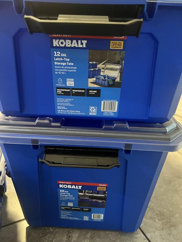 Kobalt Large 20 -Gallons ( 80 -Quarts ) blue Heavy Duty Stackable Tote ...