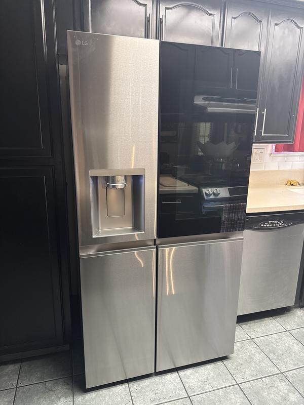 LG 27.1-cu ft Standard-Depth 36-in Wide Side-by-Side Refrigerator Smart ...