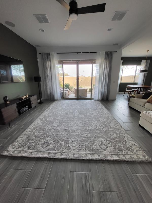 allen + roth Callaway 8 x 10 (ft) Tufted Wool Mocha Rectangular Indoor ...