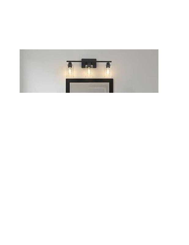 YANSUN 13.4-in 2 Light Matte Black Industrial Bathroom Vanity light in ...