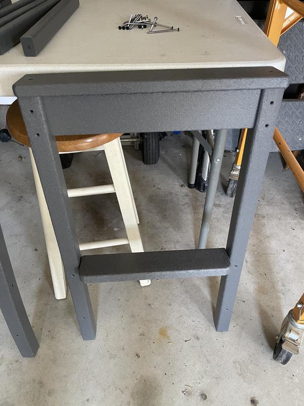 POLYWOOD Oakport Black Hdpe Frame Stationary Balcony Chair with Slat ...