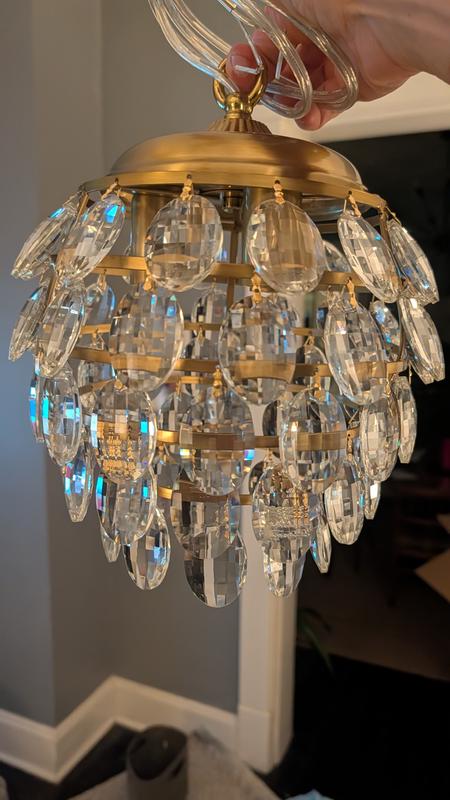 SILJOY 11-Inch Pine Cone Shape Crystal Chandelier For Using Dining ...
