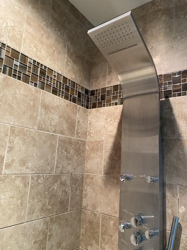 AKDY Stainless Steel 7.48-in Waterfall Dual Head Shower Panel System ...