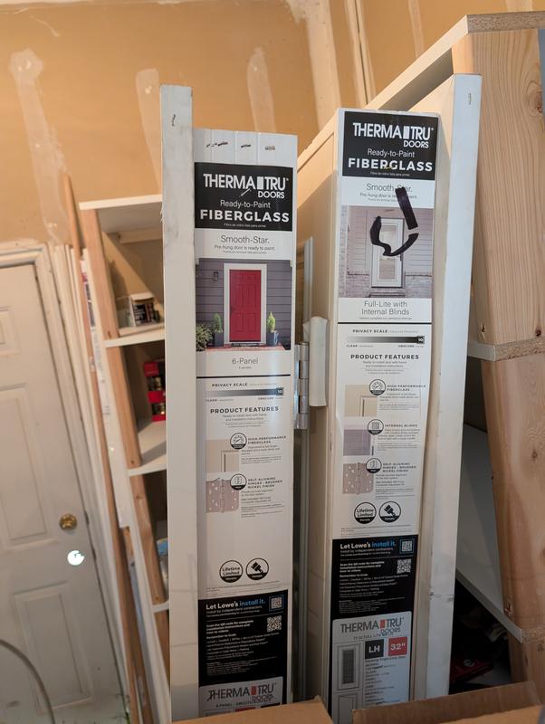 Therma-Tru Entry Door 32-in x 80-in x 4-9/16-in Fiberglass Left-hand ...
