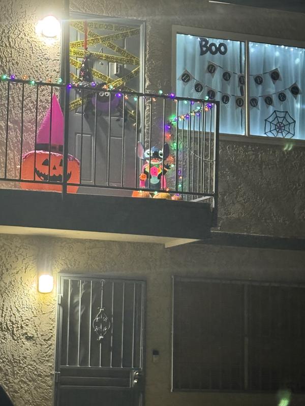 Disney 2-ft Disney Lighted Stitch Happy Halloween Blow Mold in the ...