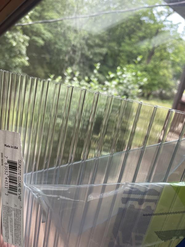 Sunlite 4-ft x 4-ft Corrugated Clear Polycarbonate plastic Roof Panel 5 ...
