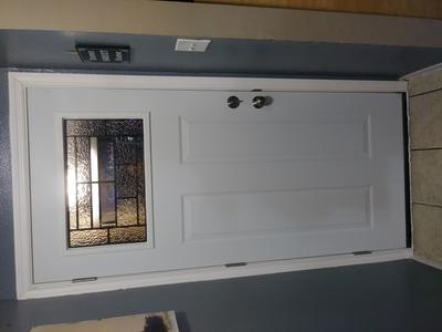 JELD-WEN Pembrook 36-in x 80-in x 4-9/16-in Steel Right-hand inswing ...
