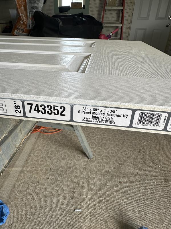 Masonite Traditional 32-in x 80-in (primed) 6-panel Textured Hollow ...
