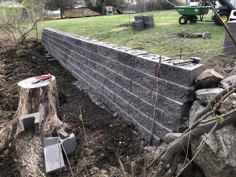 6-in H x 16-in L x 10-in D Brown/Charcoal Concrete Retaining Wall Block ...
