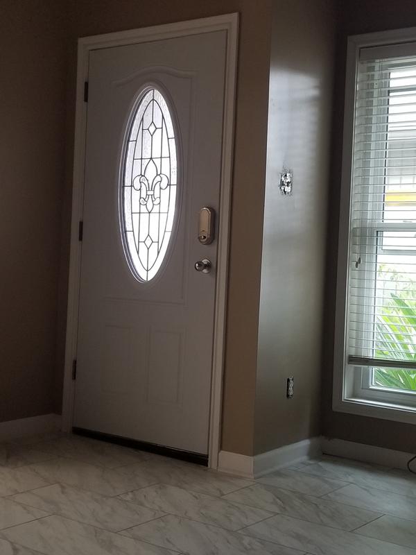 JELD-WEN Nola 32-in x 80-in x 4-9/16-in Steel Oval lite Right-hand ...