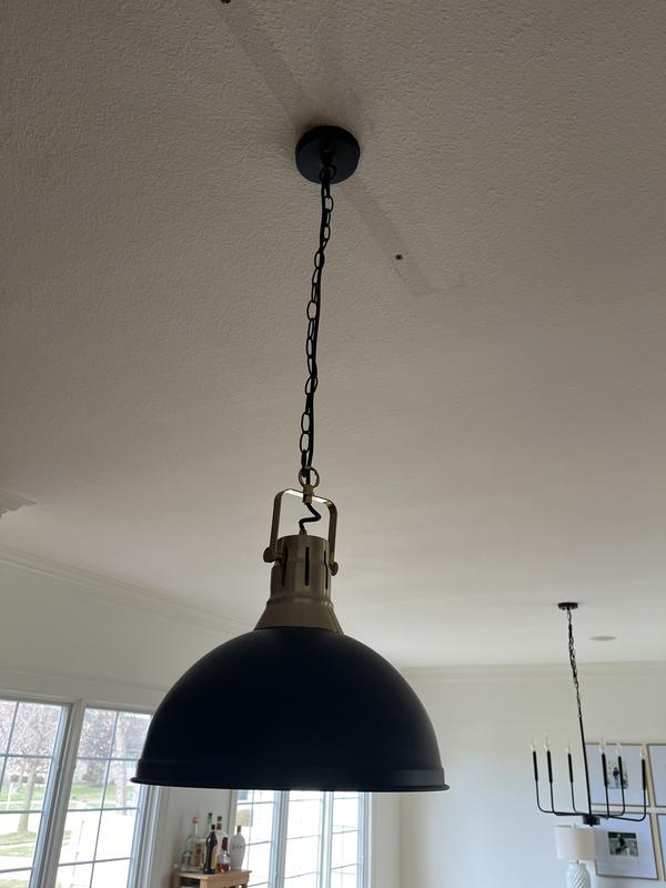 Aiwen Black Industrial Dome Medium Hanging Pendant Light NW-BL53013 at ...