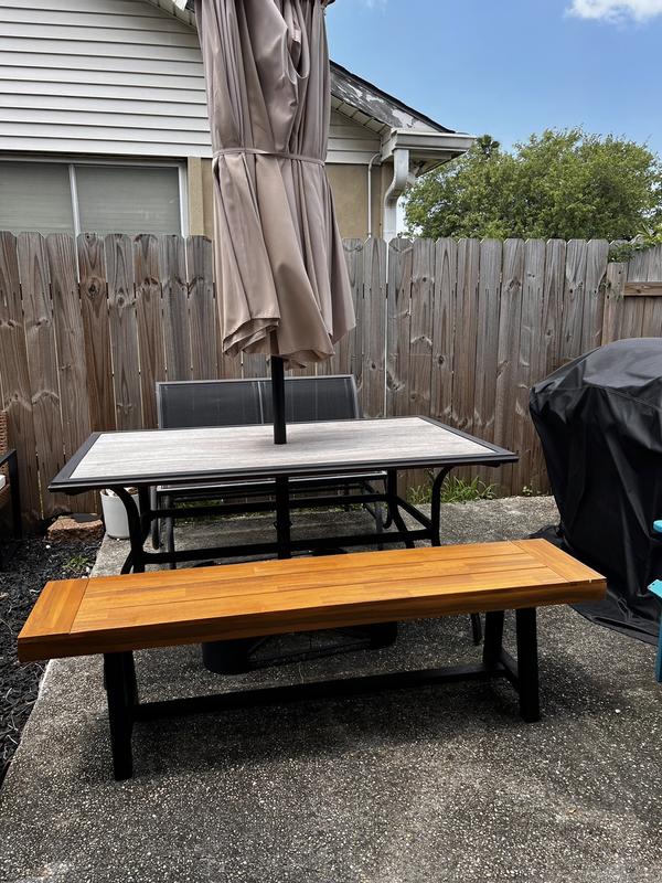 Sunshine Valley Patio Wood Benches 63-in W x 17.9-in H Brown Acacia ...
