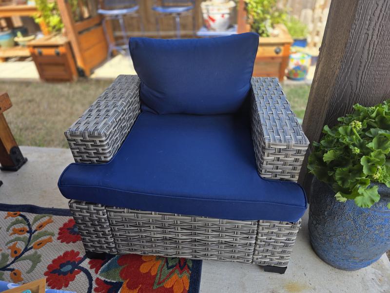 Ovios 7 -Piece Wicker Patio Sofa Conversation Set with Light Gray ...