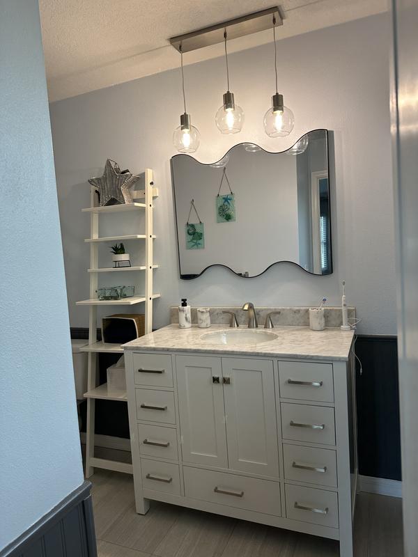 ARIEL Cambridge 37-in Brown Oak Undermount Single Sink Bathroom Vanity ...