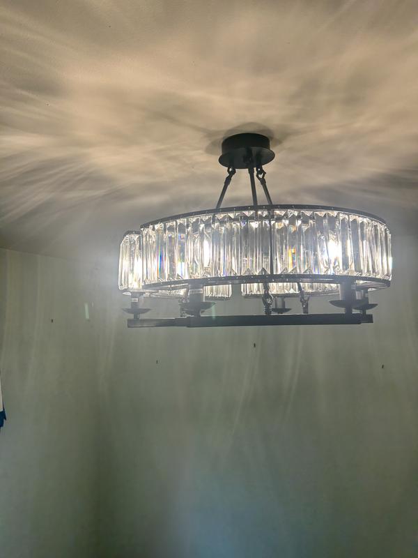 SILJOY 31.5-Inch Modern Black Farmhouse Chandeliers for Dining Room ...