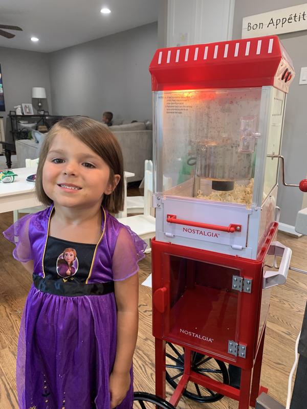 Nostalgia 0.3 Cups Red Oil Freestanding Popcorn Machine Cart KPM200CART ...