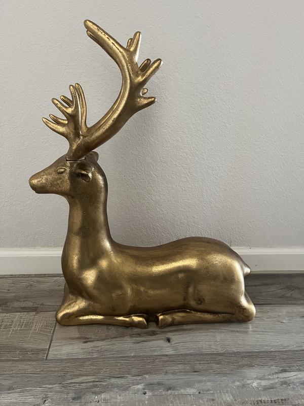 Holiday Living 26-in LED Gold Deer Blow Mold B661321 at Lowes.com