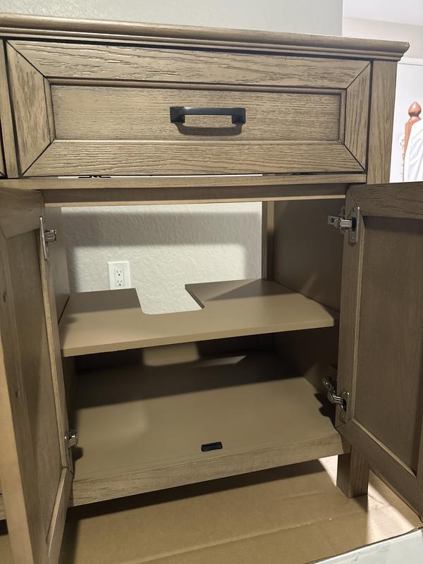 allen + roth Cantrell 60-in Oak Undermount Double Sink Bathroom Vanity ...