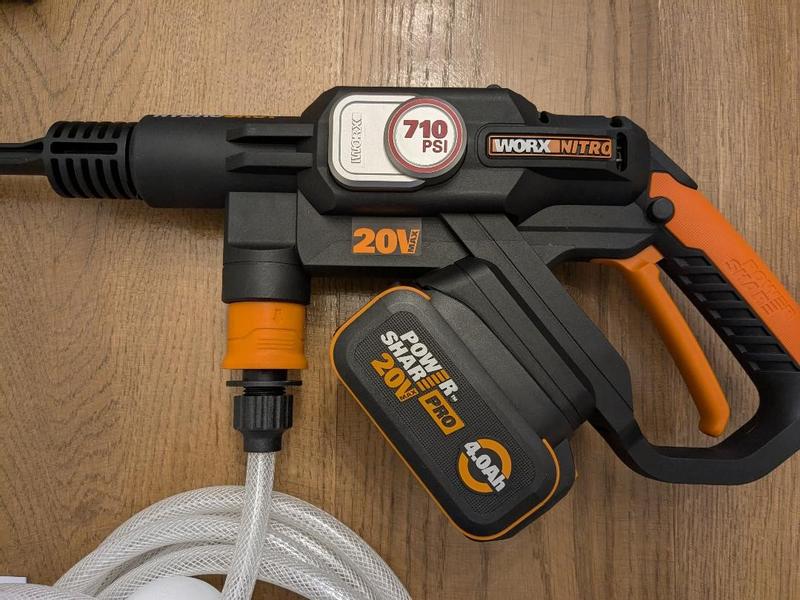 WORX Nitro Hydroshot Plus 710 PSI 1-GPM Hot Water Battery Pressure ...