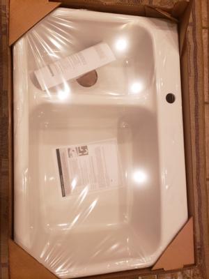 Dekor Master Drop-in 25-in x 22-in Acrylic Single bowl Kitchen Sink at ...