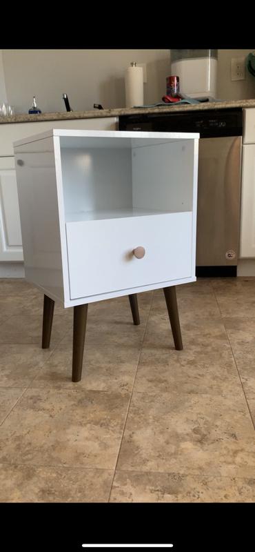 Manhattan Comfort Liberty White and 3D Brown Prints Nightstand 203AMC67 ...
