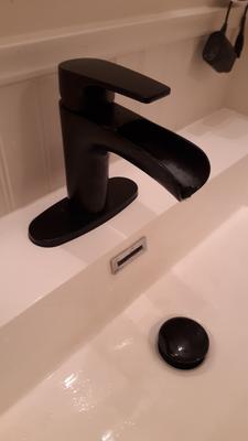 Miseno Cascade Flat Black 1-handle Single Hole WaterSense Bathroom Sink ...