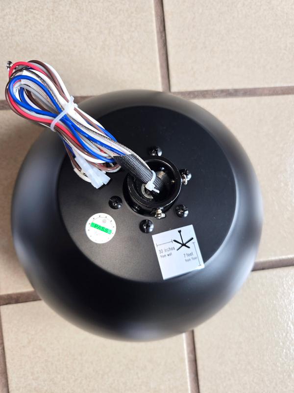 SILJOY 96-in Industrial Black Ceiling Fan with Integrated LED Light (8 ...